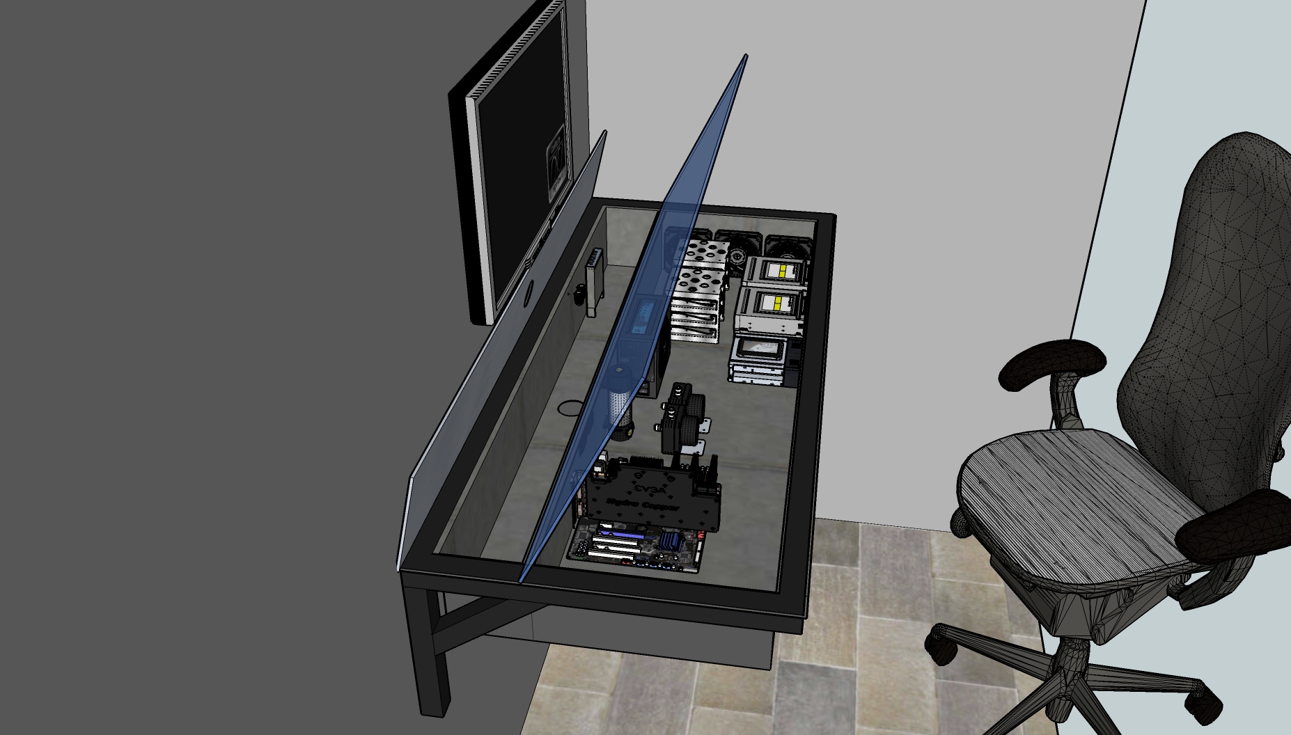 Tweaker bouwt highend-systeem in op maat gemaakt bureau - Tweakers