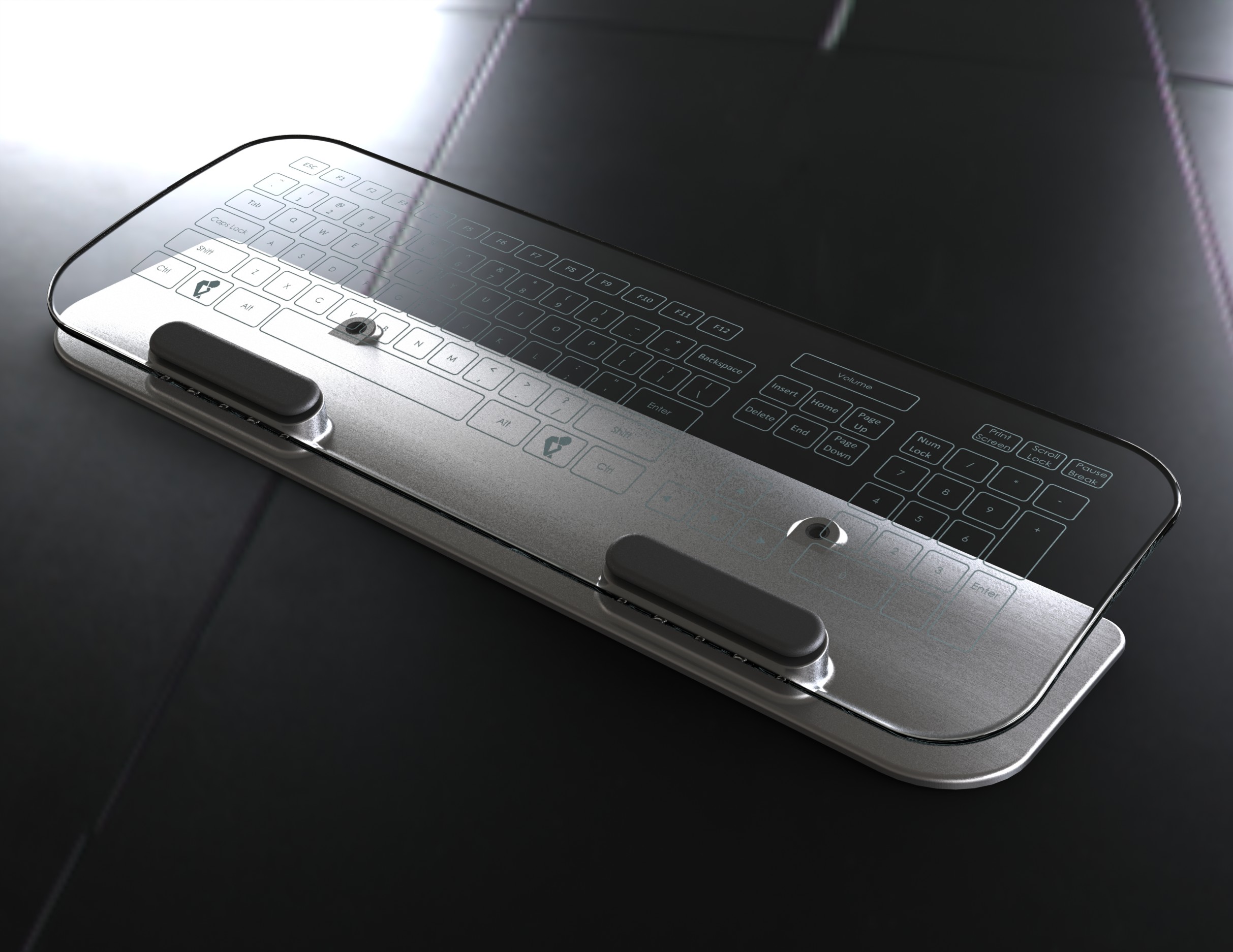 Uitvinder haalt geld op voor bouw glazen keyboard en muis - Tweakers