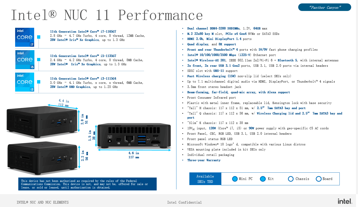 Details van Intel NUC 11 Performance met Tiger Lake-U op 28W ...