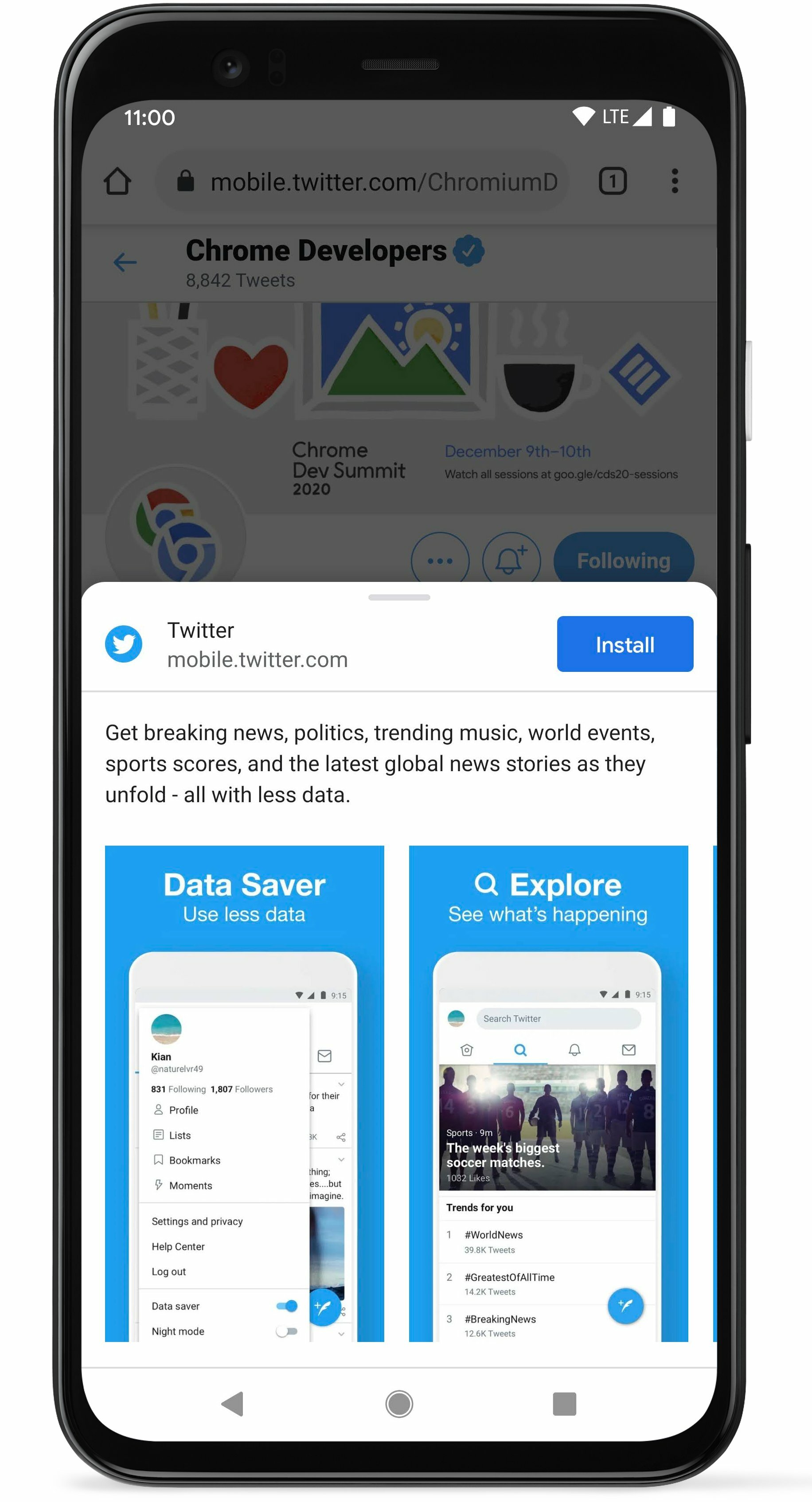 Pwa's krijgen in Chrome mogelijkheid screenshots te tonen op ...