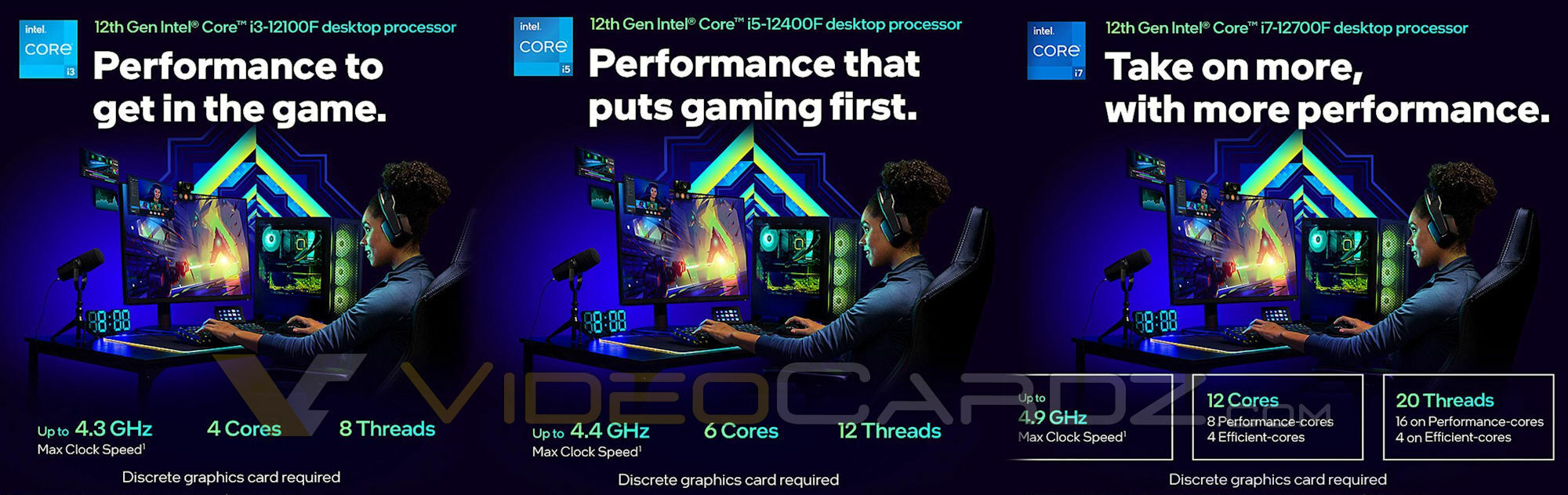 Marketingmateriaal toont details Intel Core i3-12100F, i5-12400F en i7 ...