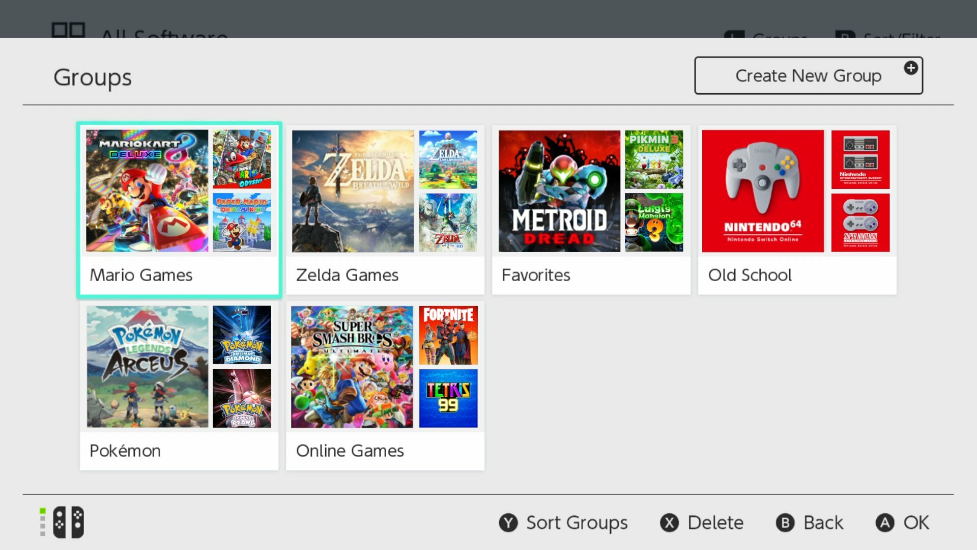 Nintendo Switch-interface krijgt mappen om games te organiseren - Tweakers