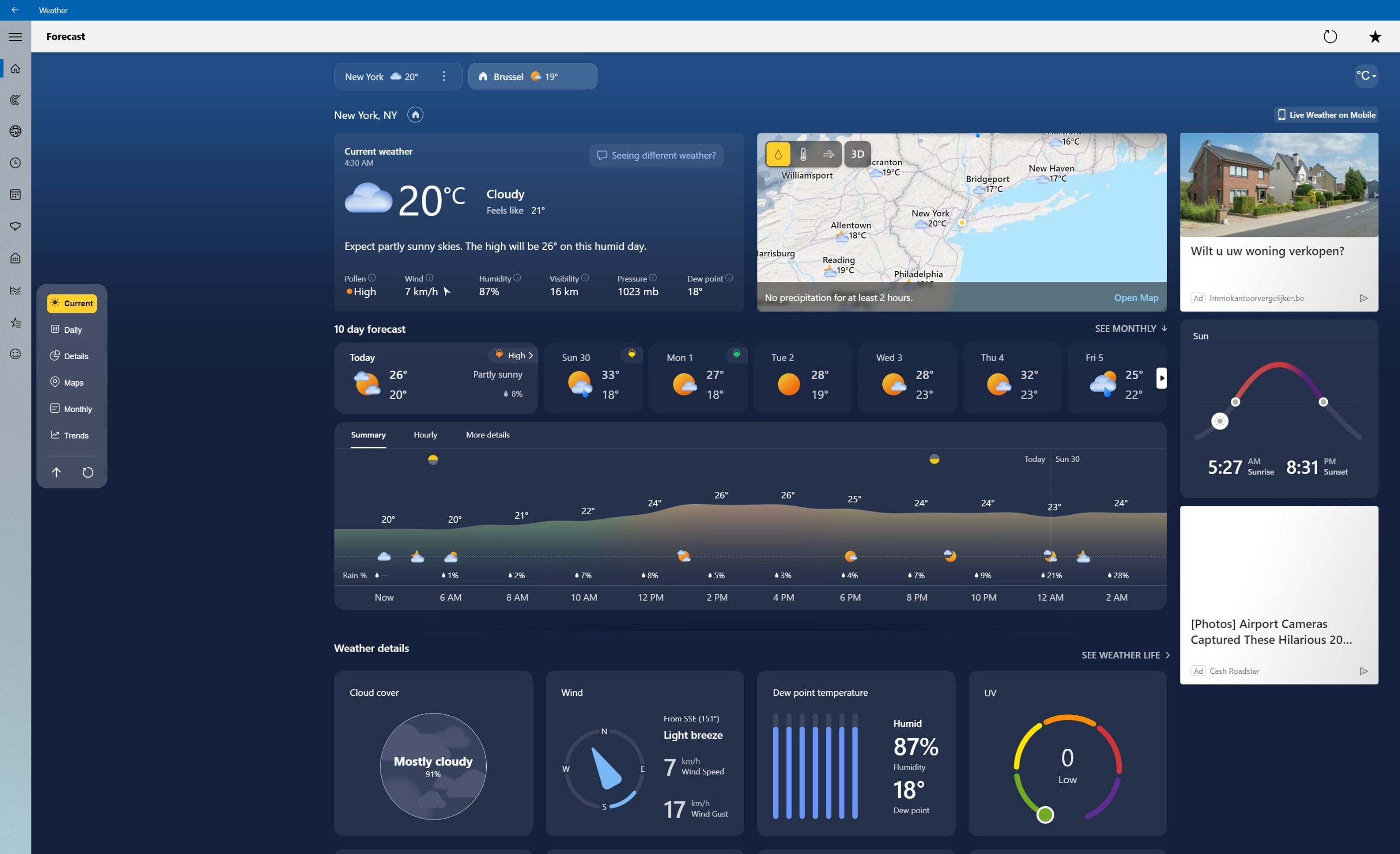 Microsoft geeft MSN Weer-app visuele update - Tweakers