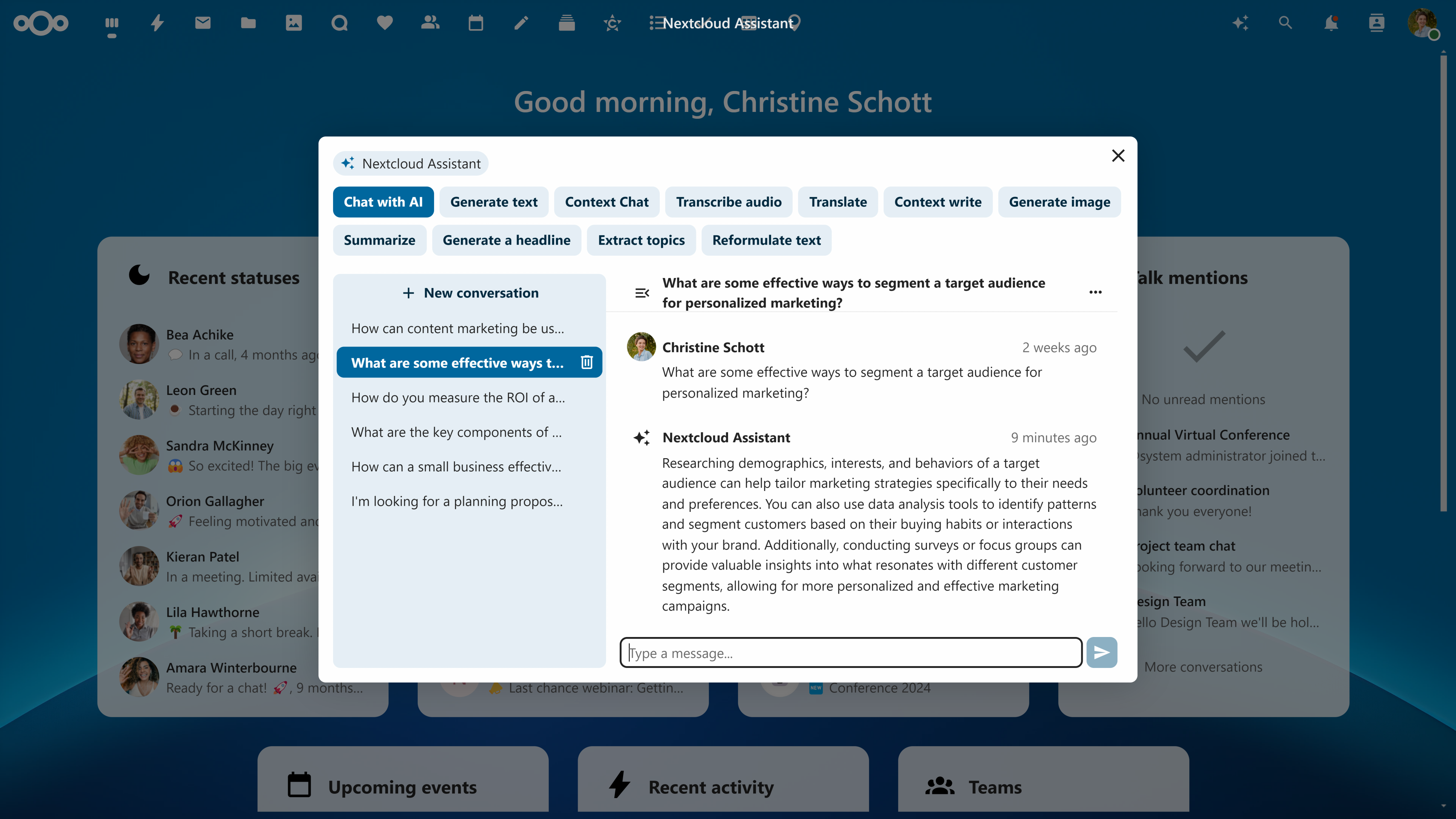 Nextcloud brengt Hub 9 met automatiseringstool Flow en geïntegreerde chatbot uit - Tweakers