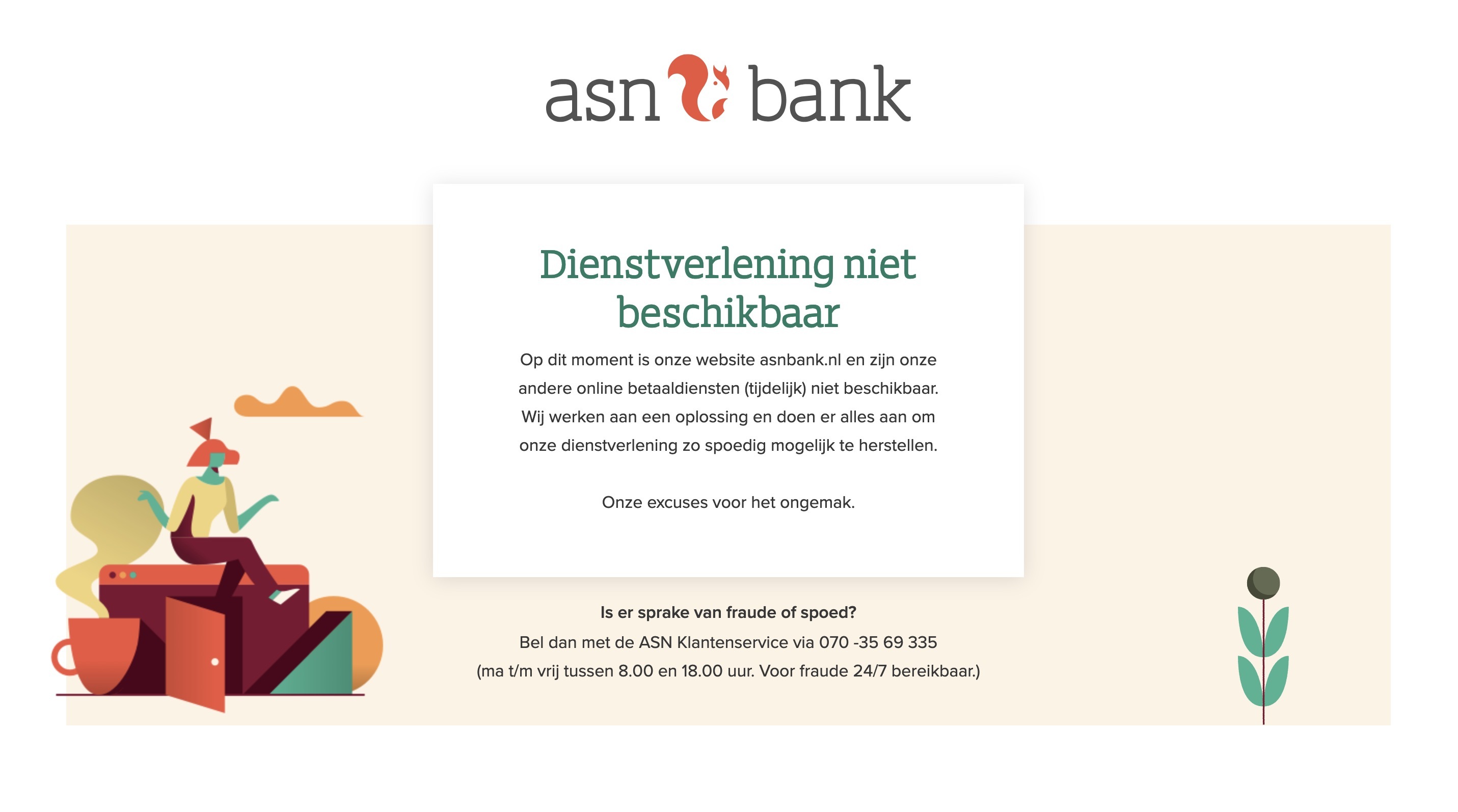 ASN Bank heeft storing: website en betaaldiensten tijdelijk niet ...
