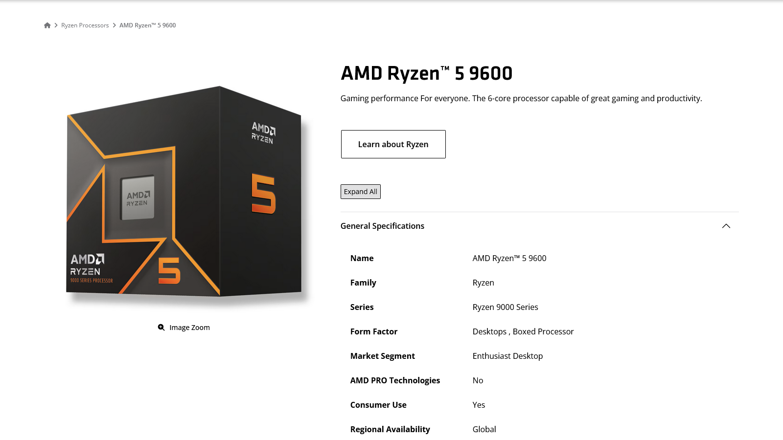 AMD kondigt Ryzen 5 9600-cpu met 6 Zen 5-cores en 5,2GHz-boostclock aan ...