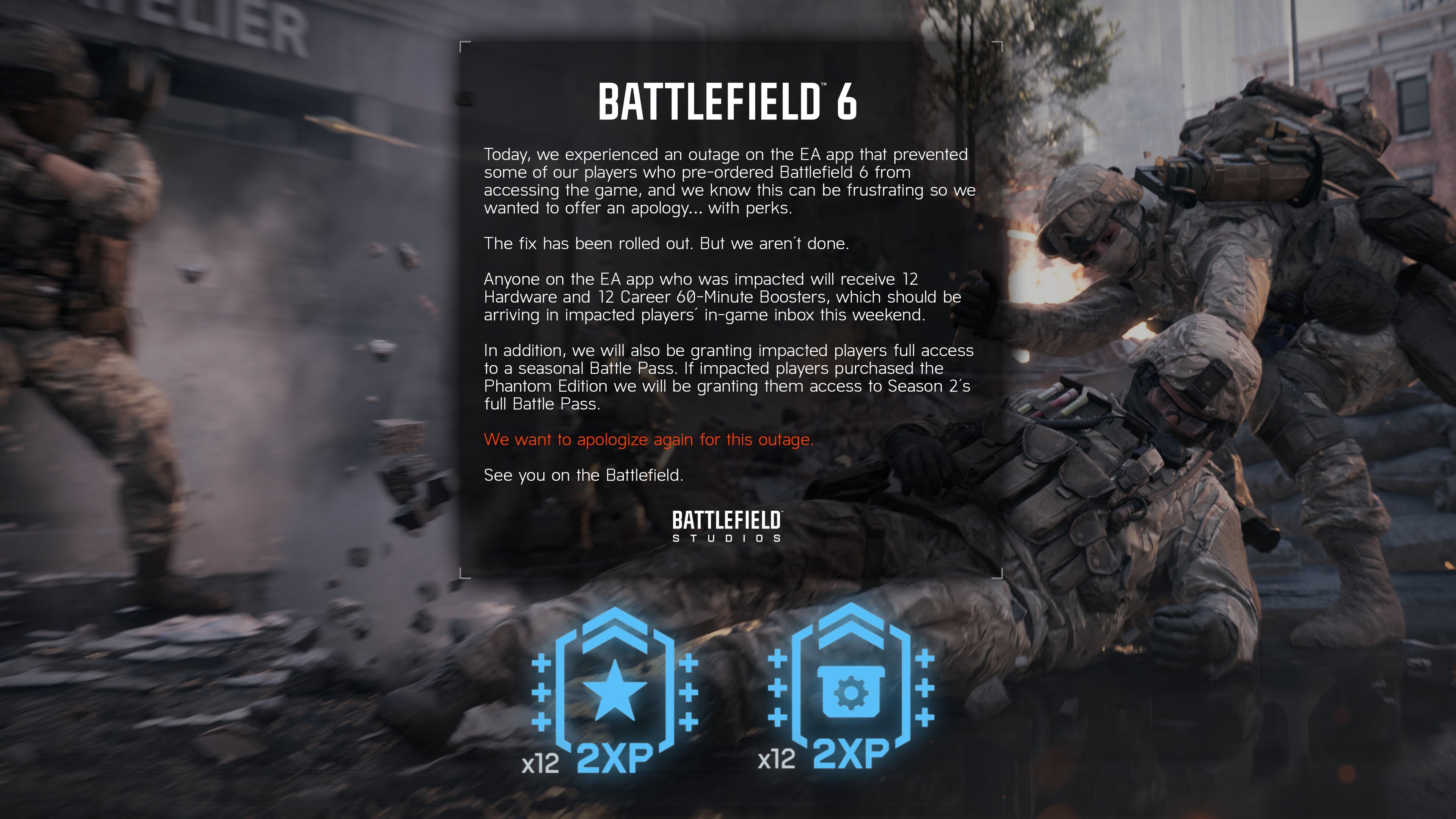 EA biedt excuses aan voor Battlefield-storing en geeft boosters ter ...