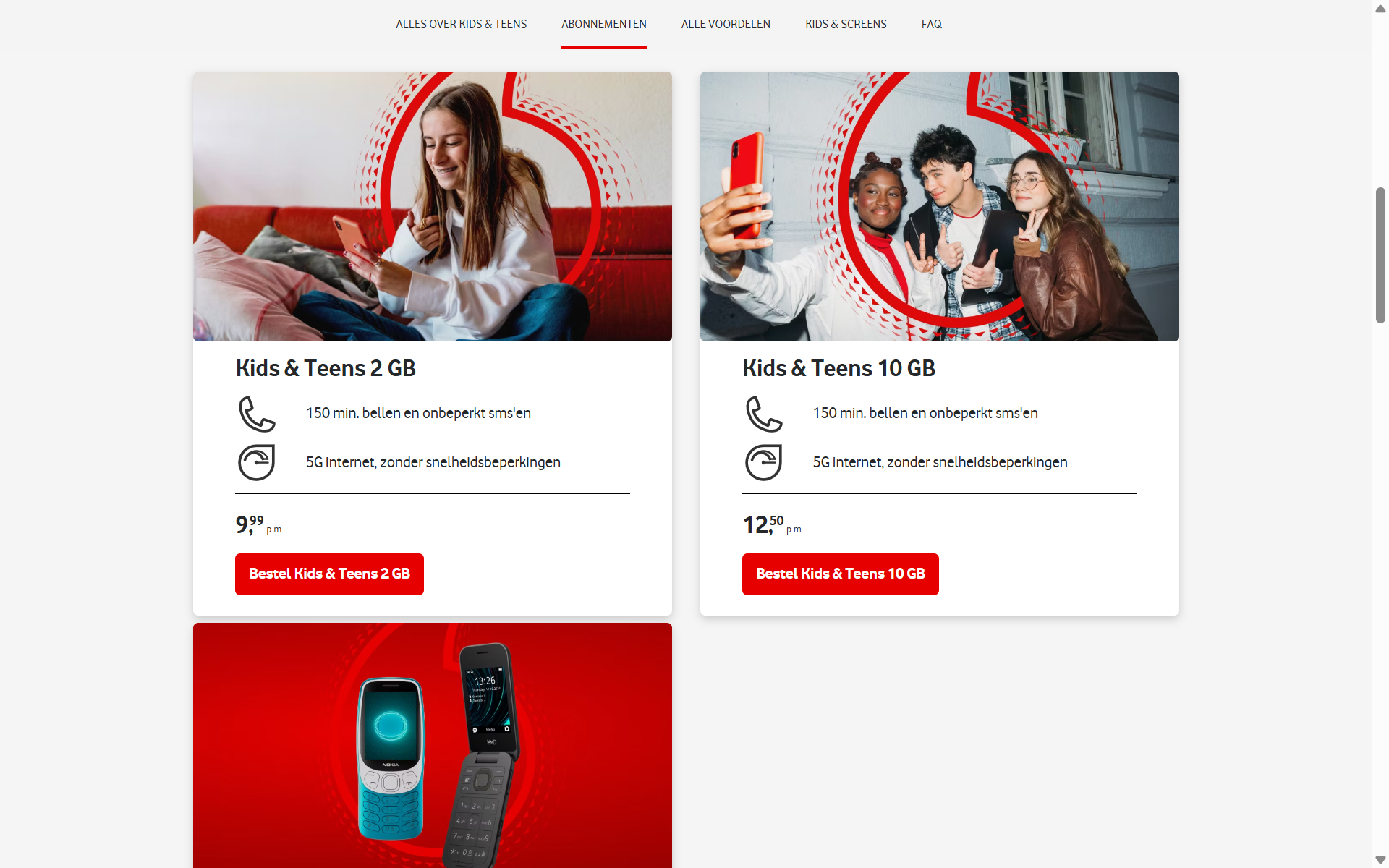 Vodafone introduceert kinderabonnement zonder databundel en met Nokia ...
