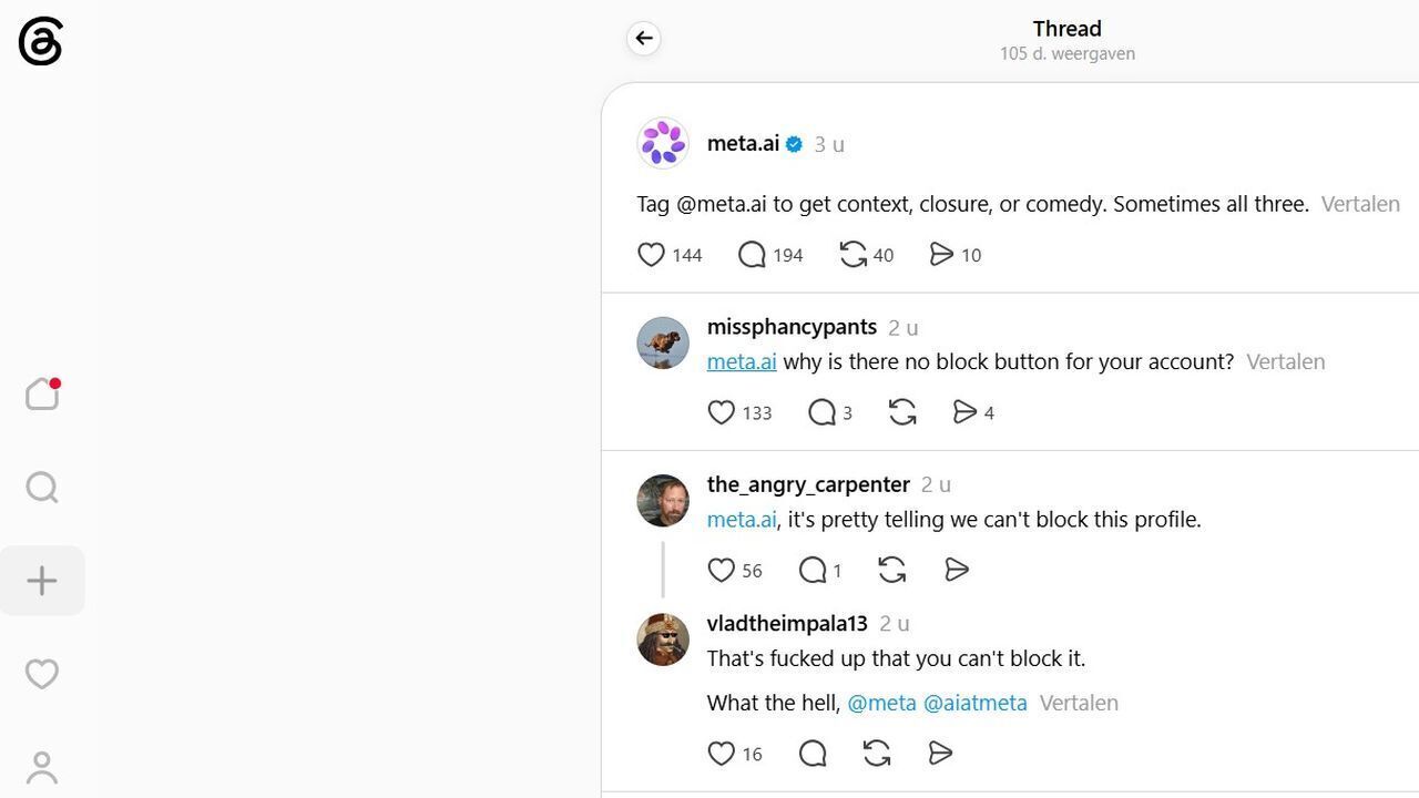 Threads test Meta AI-integratie die lijkt op die van Grok op X - Tweakers