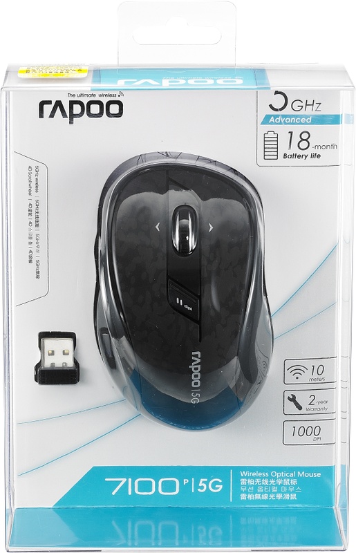 Specificaties van Rapoo 7100P Wireless Optical Mouse Zwart - Tweakers