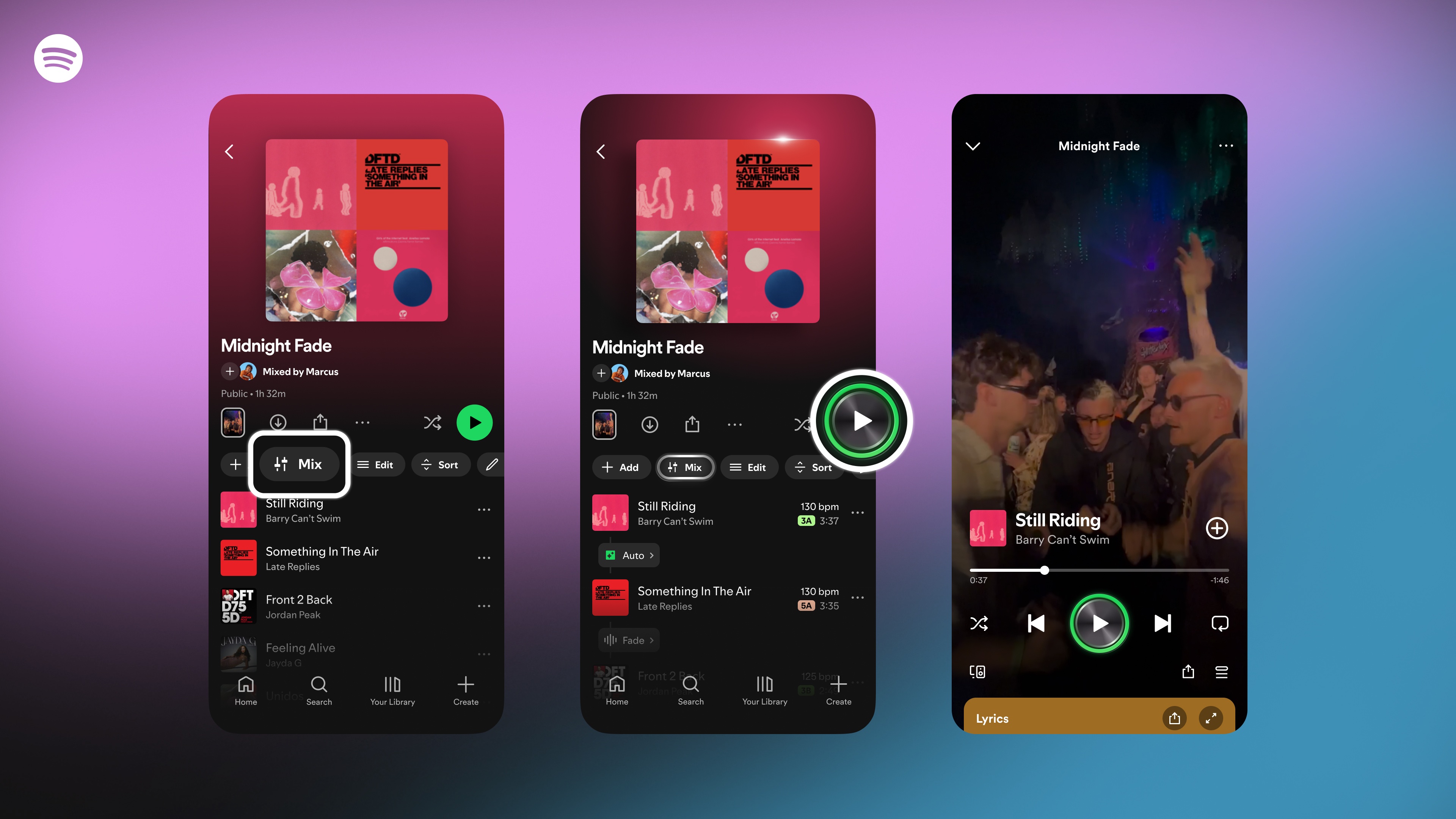 Spotify laat gebruikers overgangen tussen nummers in playlists maken - Tweakers