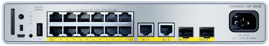 Specificaties van Cisco Catalyst C9200CX-12P-2X2G-A - Tweakers