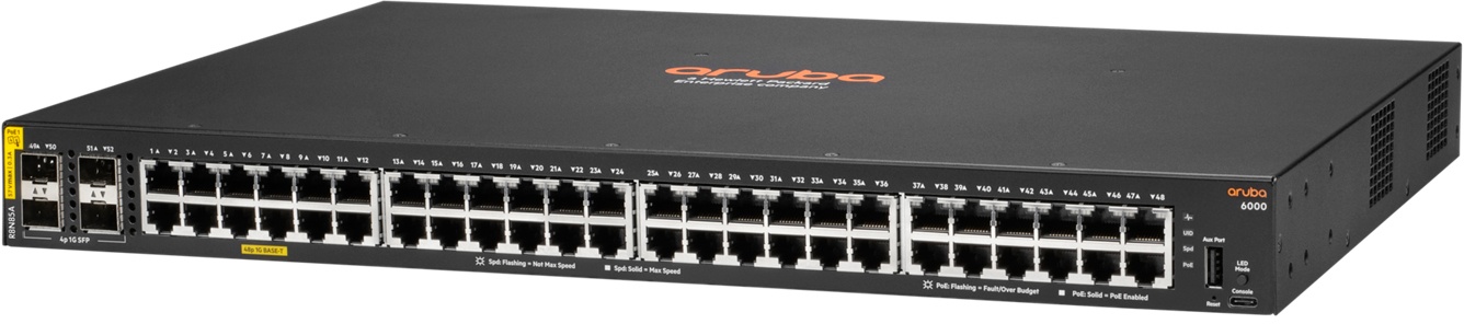 Specificaties van HPE Aruba 6000 48G Class4 PoE 4SFP 370W - Tweakers