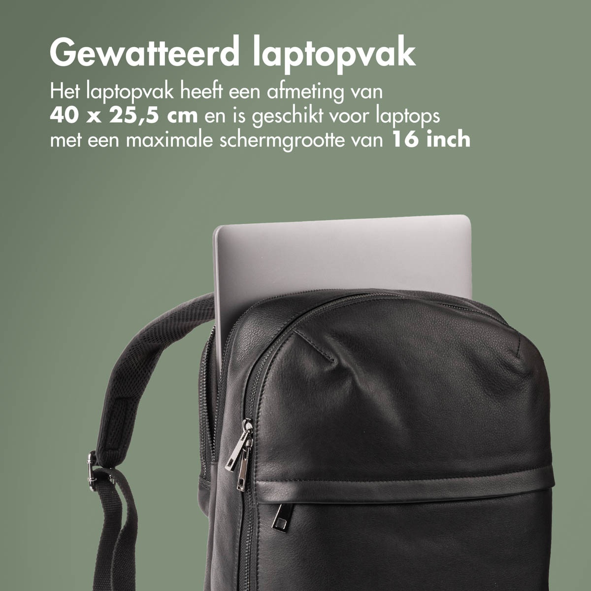 Specificaties van Accezz Leather Laptop rugtas - Tweakers