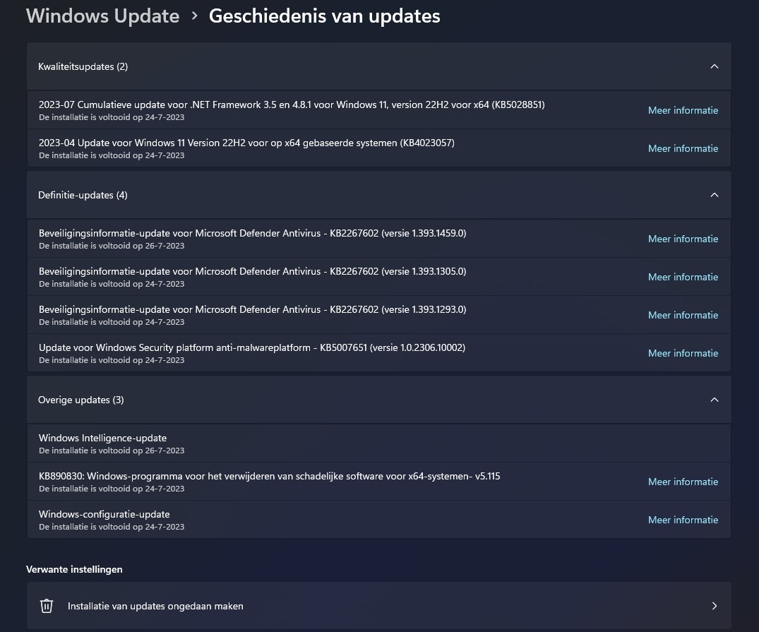 Schone installatie, 100 CPU - Client software algemeen - GoT