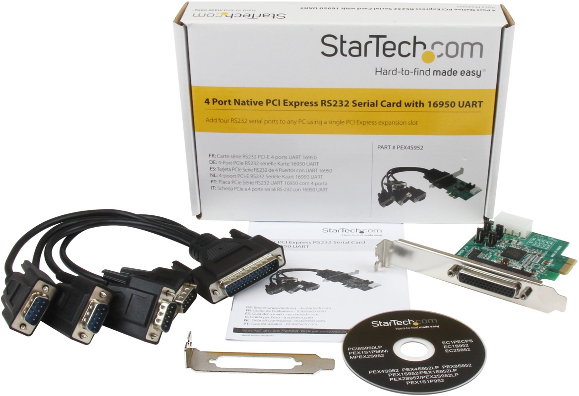 Startech.com 4-poort Native PCI Express RS232 Seri - Kenmerken - Tweakers