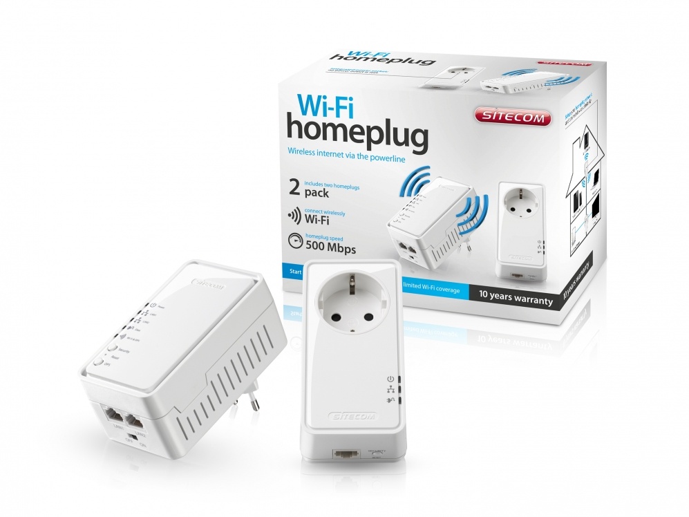Sitecom Wi-Fi Homeplug 500Mbps Dual Pack (NL/EU-stekker) kopen ...