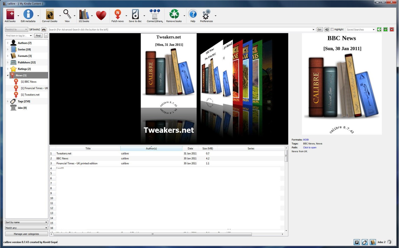 Software-update: Calibre 0.8.5 - Computer - Downloads - Tweakers