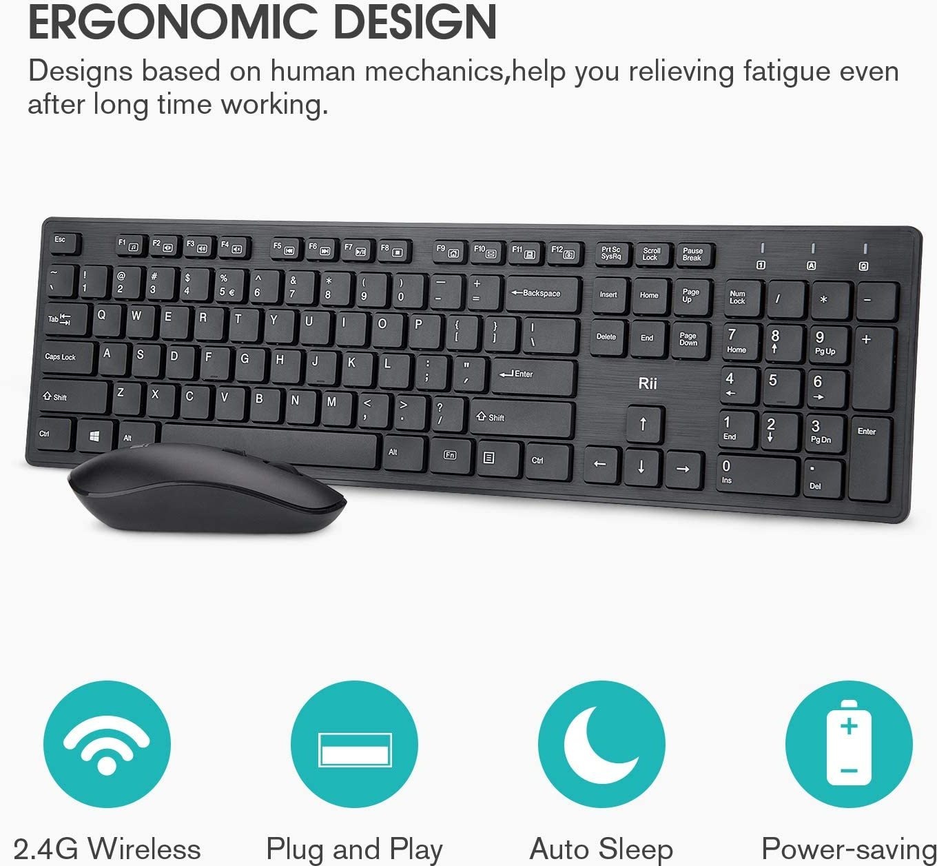 Specificaties van Rii RK200 2.4G Wireless Keyboard and Mouse Combo ...