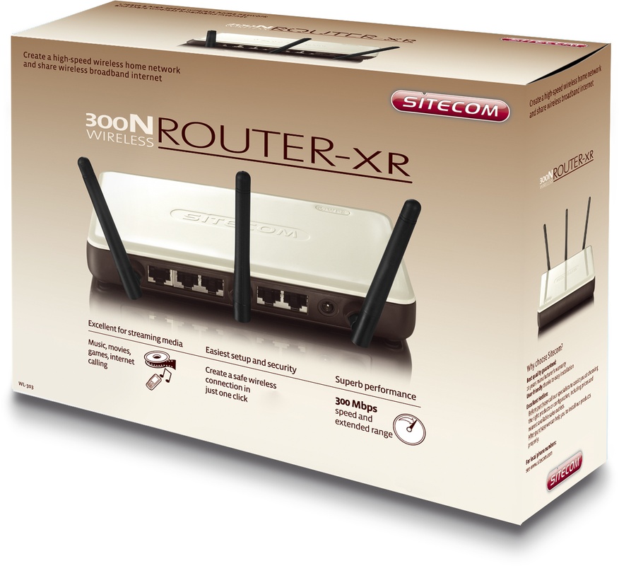 Specificaties van Sitecom WL-303 Wireless Router 300N-XR - Tweakers