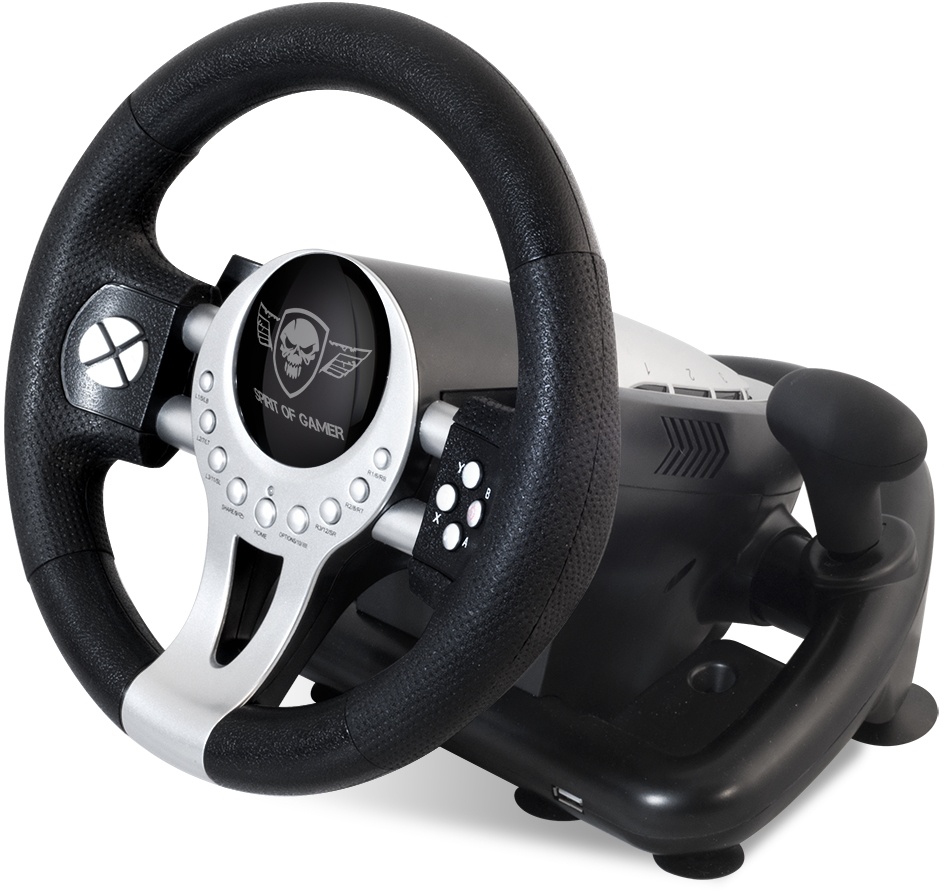 Spirit of Gamer Race Wheel Pro 2 Zilver, Zwart - Kenmerken - Tweakers