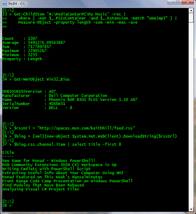 Specificaties van Microsoft Windows PowerShell - Tweakers