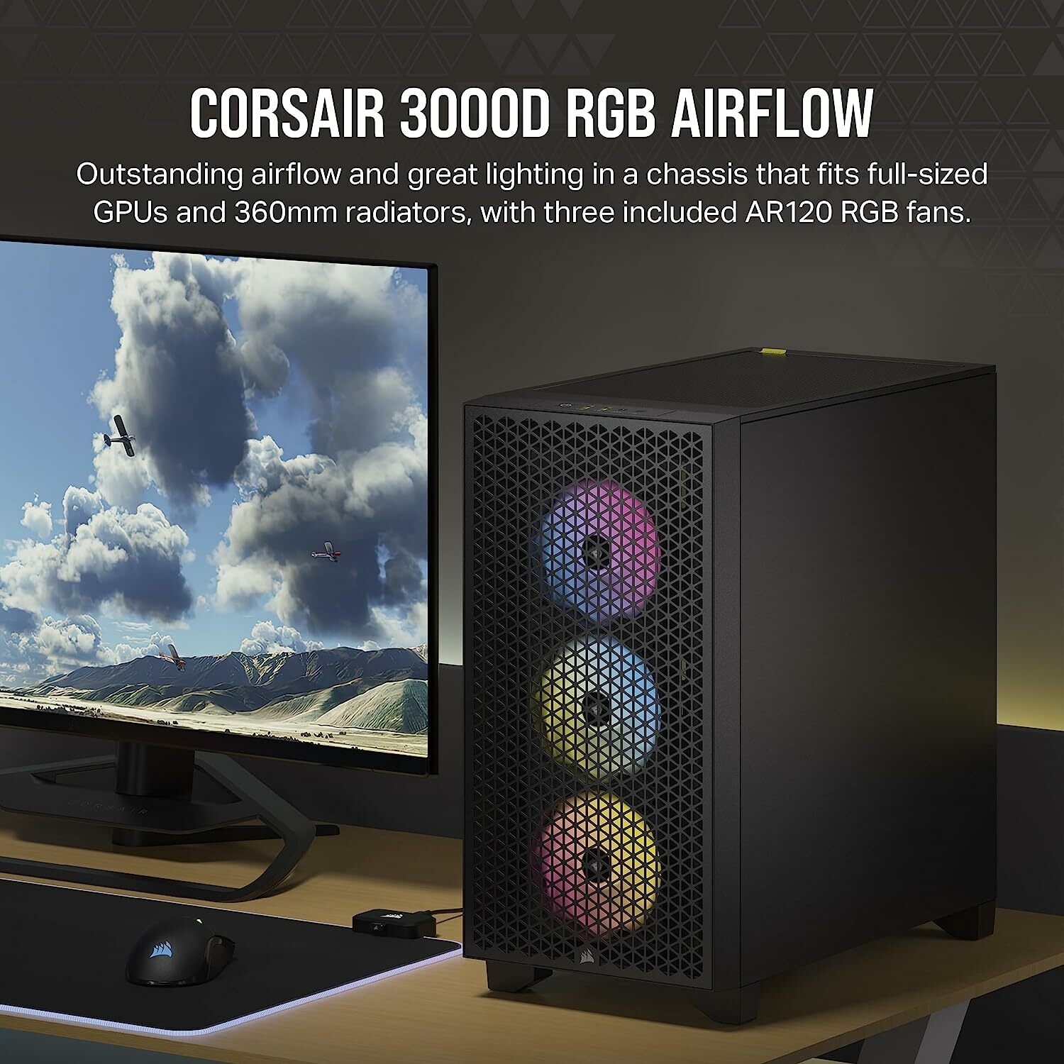 Specificaties van Corsair 3000D RGB Airflow Tempered Glass, Zwart ...