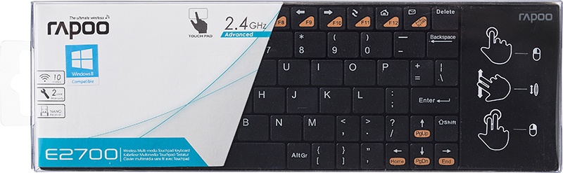 Specificaties van Rapoo Keyboard E2700 Zwart Qwertz - Tweakers