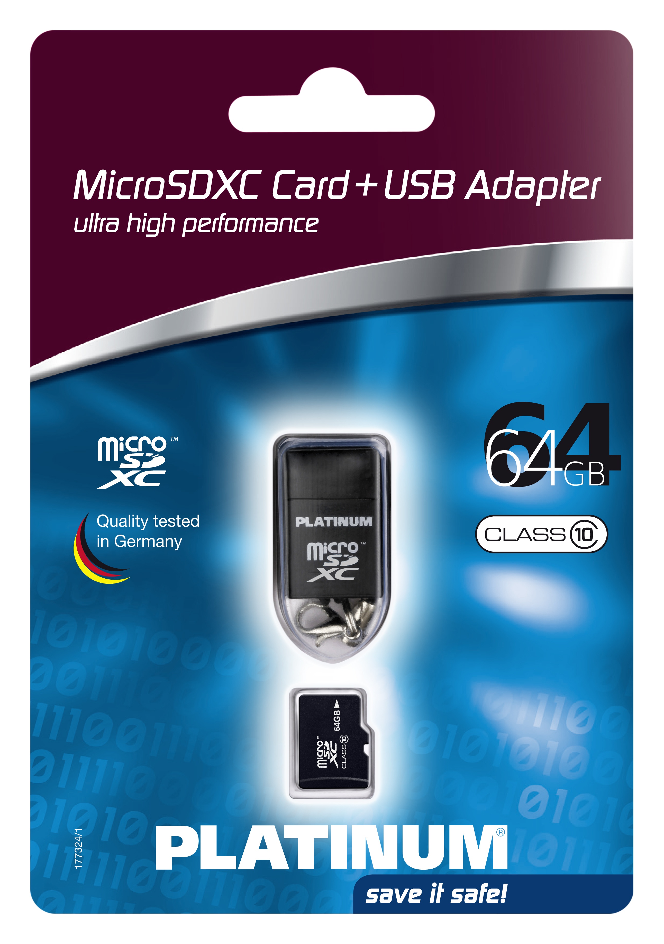 Specificaties van Platinum MicroSDXC Class 10 + USB adapter - Tweakers