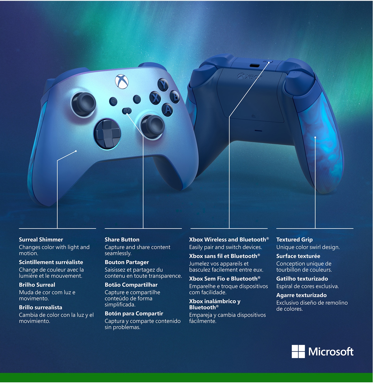 Specificaties van Microsoft Xbox Wireless Controller Aqua Shift Special Edition - Tweakers