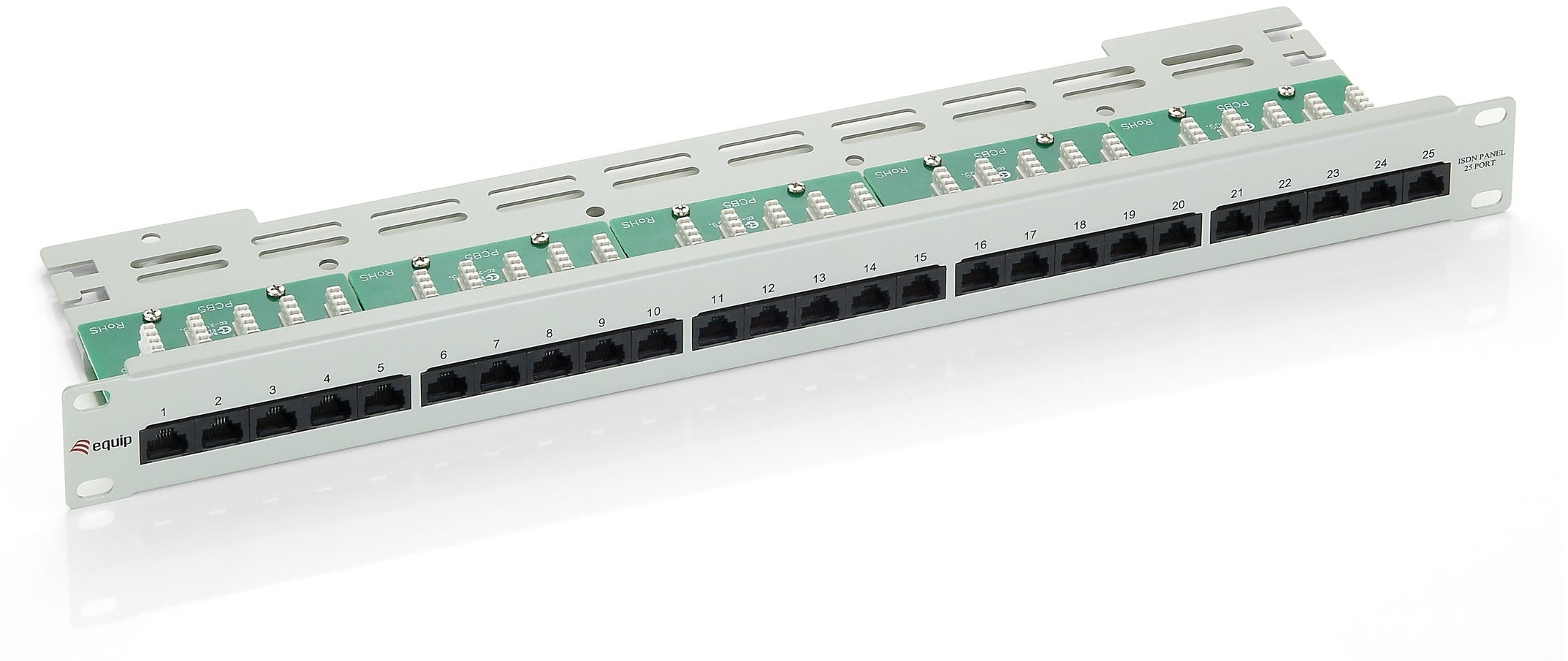 Equip 25-Port Cat.3 ISDN Patch Panel, light grey - Kenmerken - Tweakers