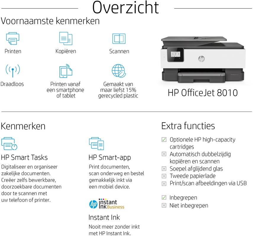 Specificaties van HP OfficeJet 8014 - Tweakers