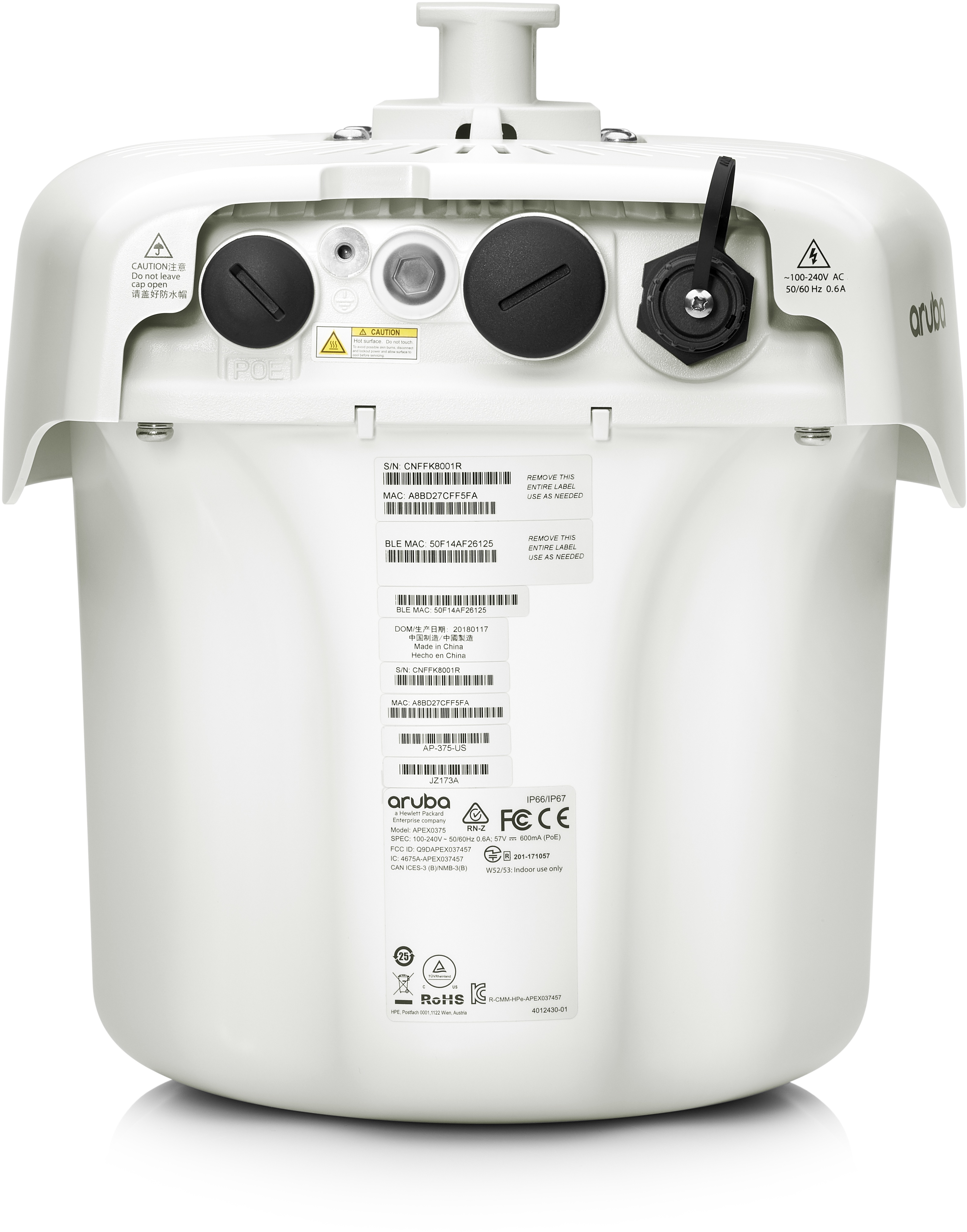 Specificaties van Aruba AP-375 (RW) - Tweakers