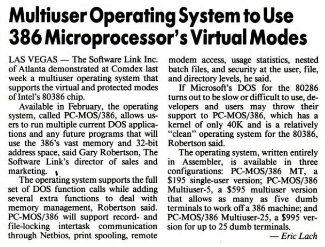 PC-MOS/386 is na dertig jaar opensourcesoftware - Computer - .Geeks ...
