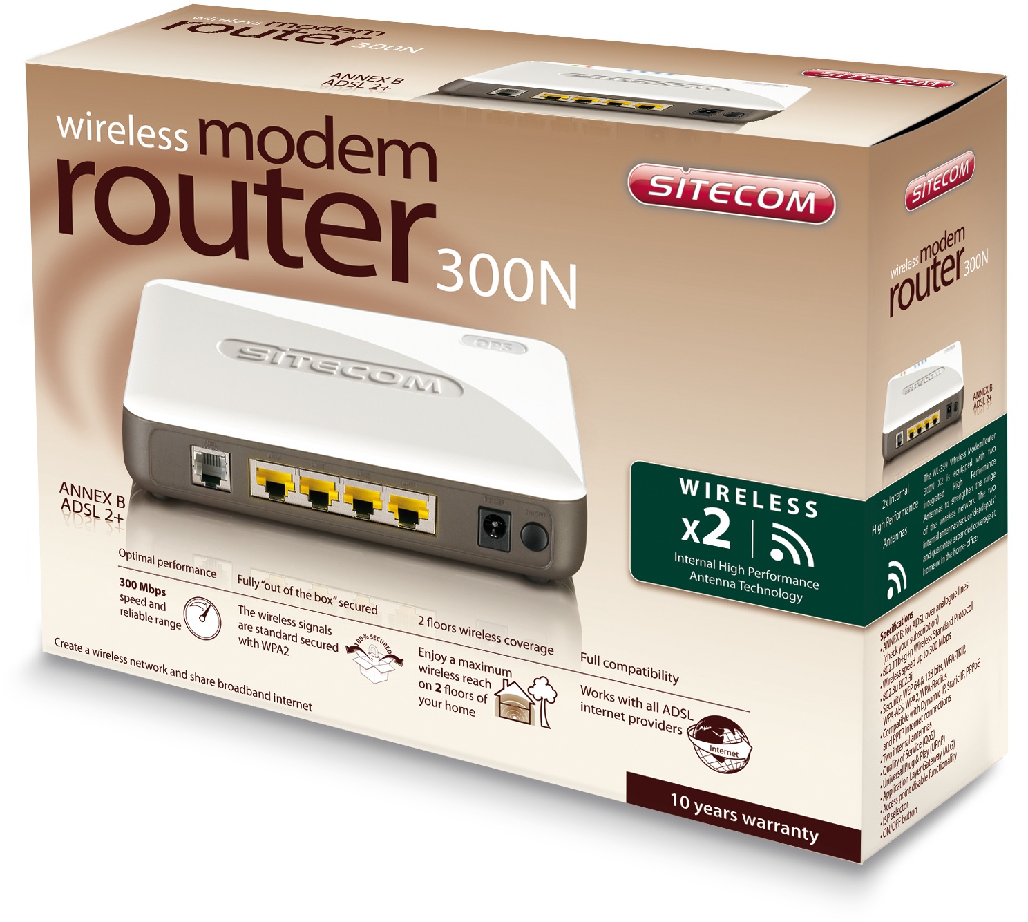 Specificaties van Sitecom Wireless Modem Router 300N WL-367 - Tweakers