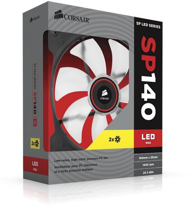 Corsair Air Series SP140 LED Red High Static Pressure 140mm Fan Twin ...