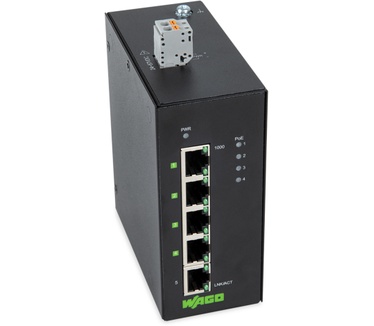 Wago Industrial ECO Switch; 5 ports 1000Base-T; 4 * Power over Ethernet ...