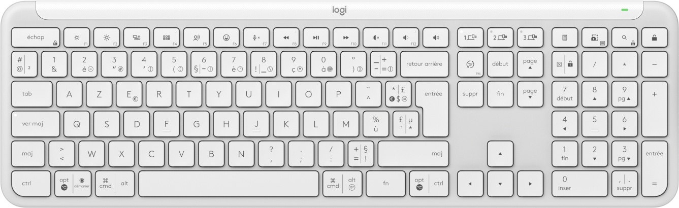 Beste prijs van Logitech Signature Slim Keyboard K950, Azerty FR, Wit ...