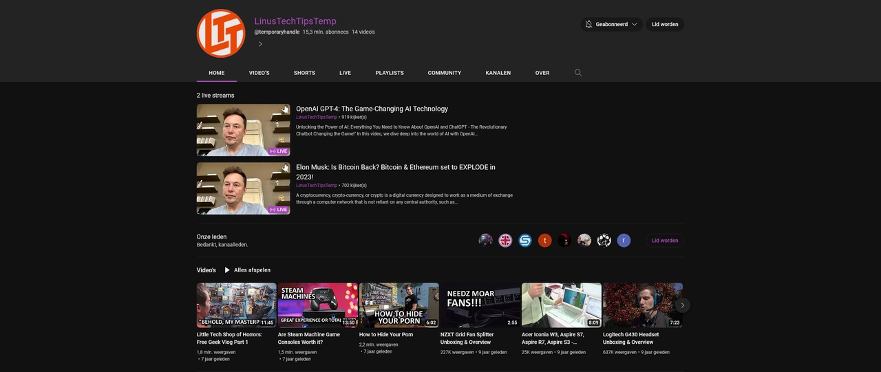 YouTube-kanaal van Linus Tech Tips is gehackt en plaatst cryptoscam ...