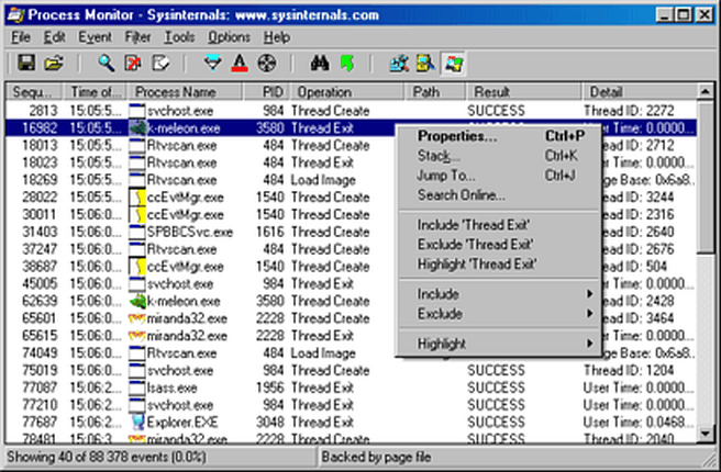 Specificaties van Microsoft Process Monitor - Tweakers