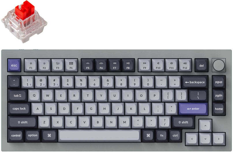 Keychron Q1 Pro QMK/VIA, Keychron K Pro Red, Qwerty US, Zilvergrijs ...
