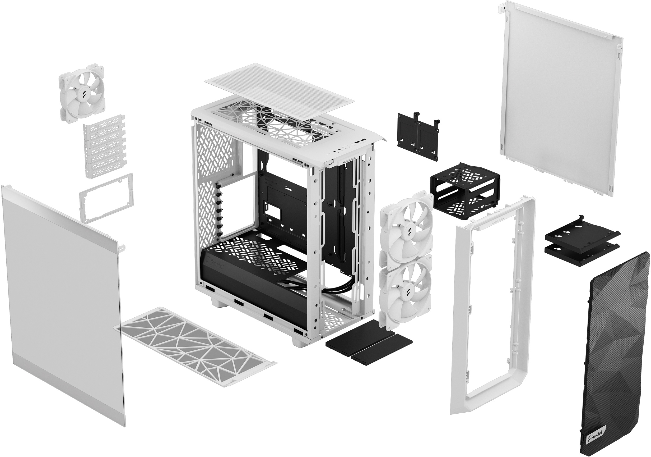 Specificaties van Fractal Design Meshify 2 Compact Lite White TG Light ...