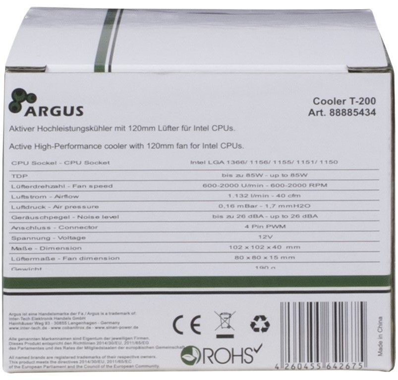 Specificaties van Inter-Tech Argus T-200 - Tweakers