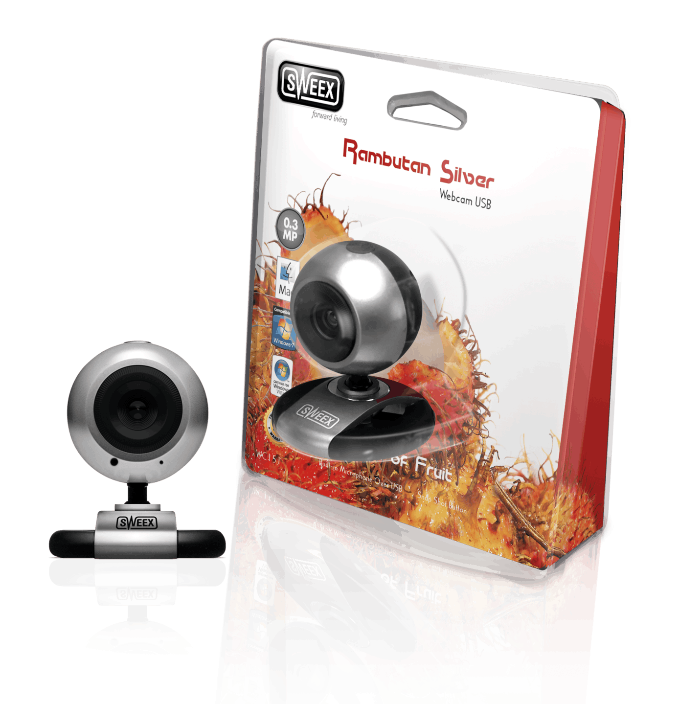 Sweex WC151 Webcam Rambutan Silver - Kenmerken - Tweakers