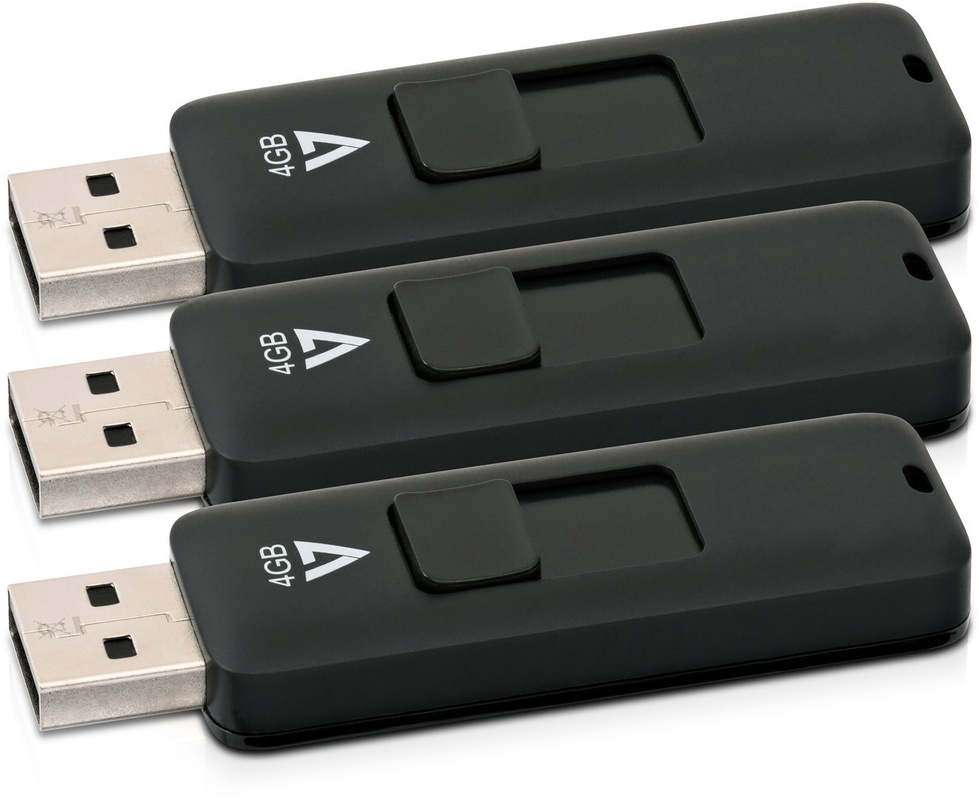 V7 USB 2.0 Flash Drive (3-pack) 4GB Zwart - Kenmerken - Tweakers