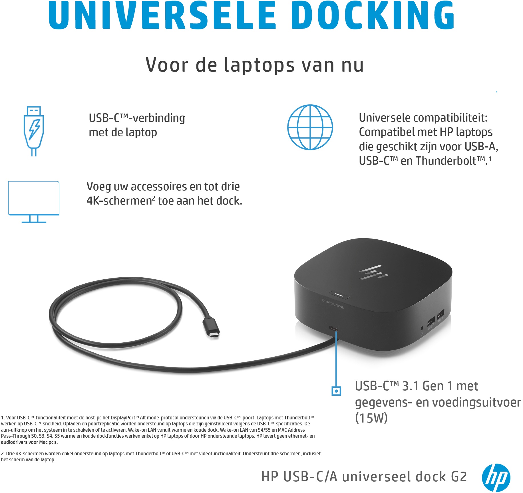 HP USB-C dock G5 (5TW10AA) - Kenmerken - Tweakers