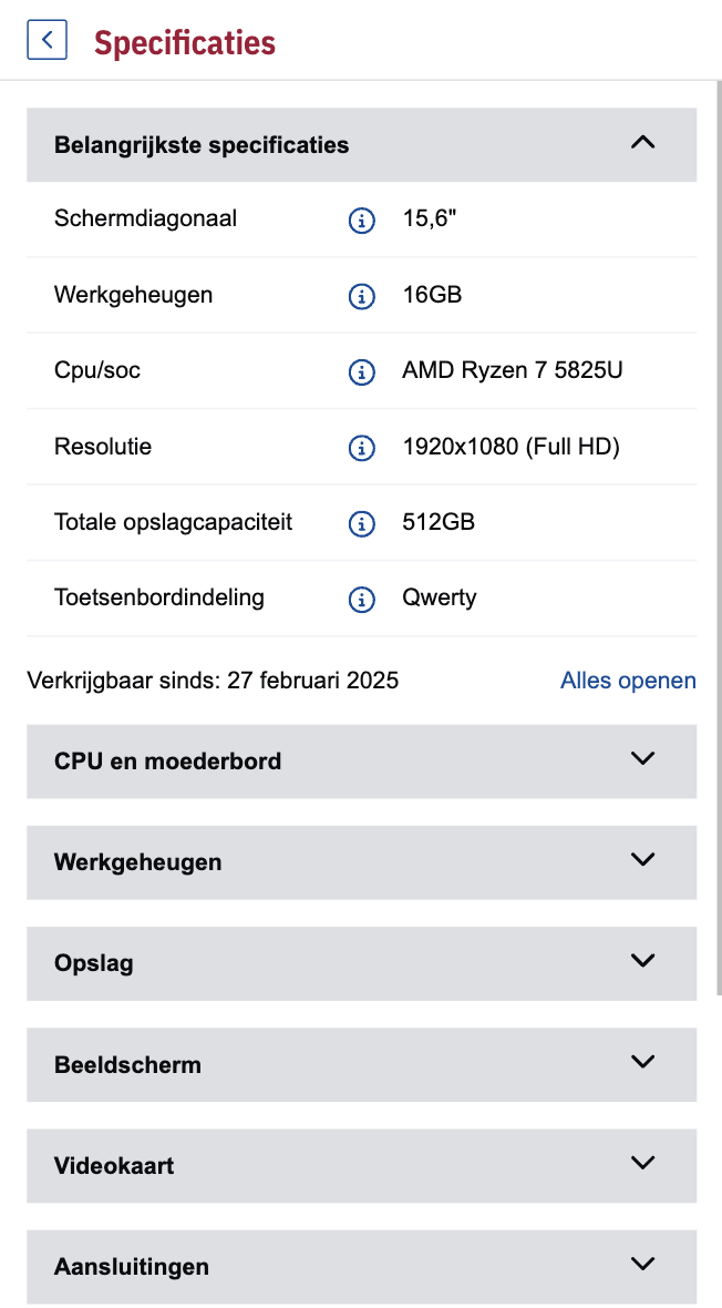 Productpagina in Pricewatch met slide-ins - Development-iteratie #329 ...