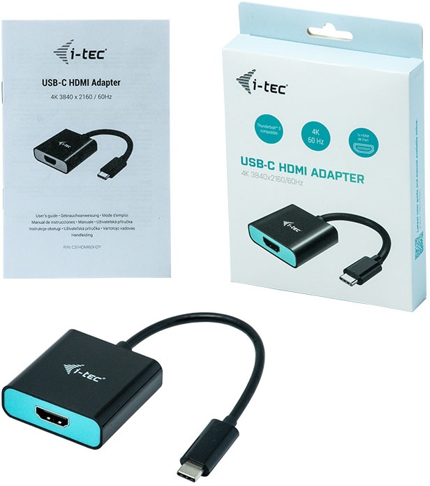 i-tec USB-C HDMI Adapter 4K/60 Hz Blauw, Zwart - Kenmerken - Tweakers