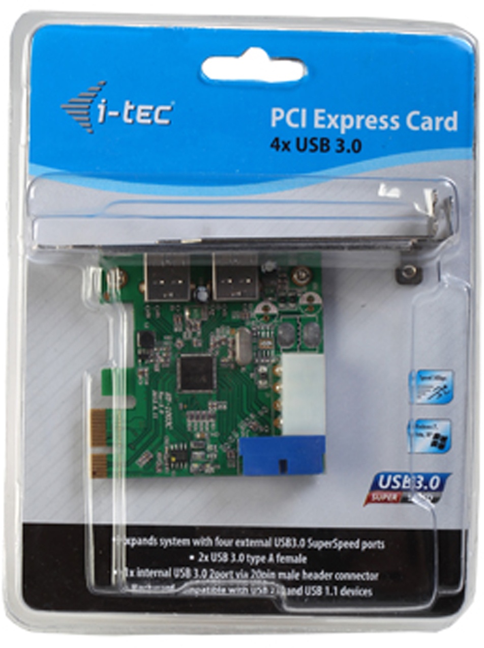 Specificaties van i-tec PCI-Express card 4x USB 3.0 - Tweakers