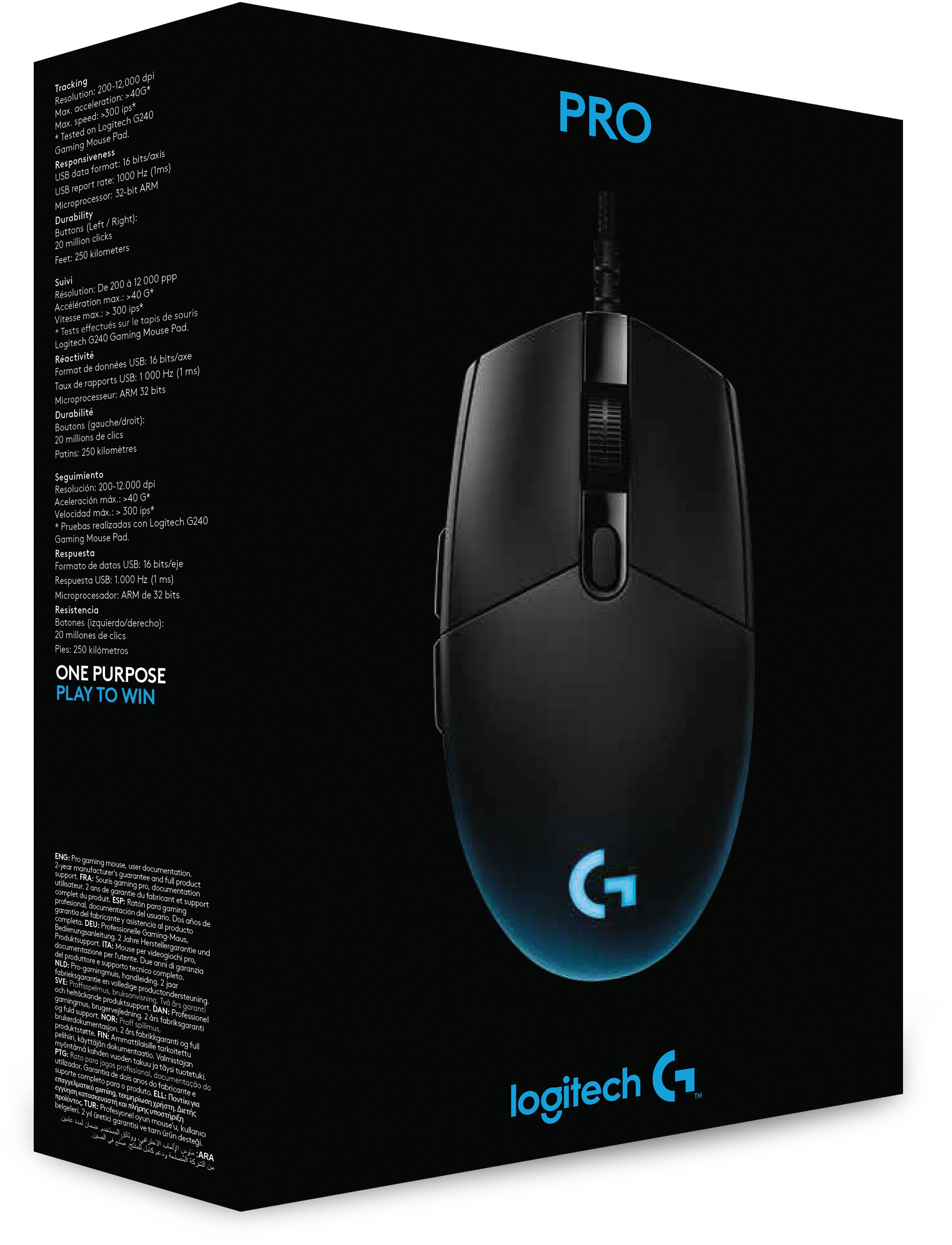 Specificaties van Logitech Pro Gaming Mouse - Tweakers